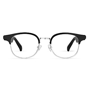 Smart Music Call Glasses Waterproof and Dustproof Anti -Blue Light Navigation Intelligent Voice Siri Awakening Sunglasses Metal Frame Personalized Headset Rose Gold (Bluck Gold-Anti -Blue Light)