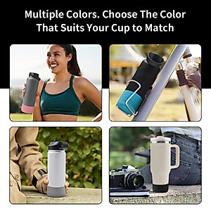 TFQXA1Z 4 Pack Silicone flask Boot, Protective Silicone Boot for 12oz - 40 oz, BPA Free Anti-Slip Water Bottle Sleeve for Stl Cup Accessories (Black)