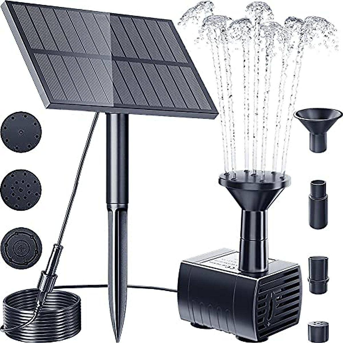 Biling Solar Water Fountain Pump Outdoor, Upgraded Solar Fountain Pond Pump Kit with Stake, Solar Powered Fountain Water Pump for Bird Bath, Garden, Backyard, Pool, Fish Tank