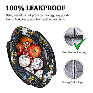 Gloppie Lunch Bag Women Insulated Lunch Bag Adults Lunch Box Leakproof Lunch Tote Thermal Cooler Bag Meal Prep Bag Snack Bags for Work Travel Picnic Hummingbird Daisy 9L