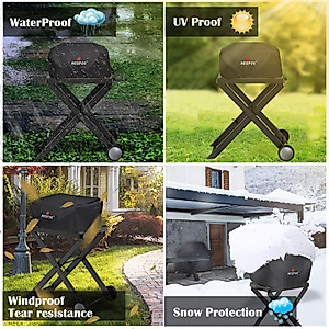 Grill Cover Fits for Ninja OG701 Woodfire Outdoor Grill, Fits Electric Ninja OG751 Woodfire Pro Smoker Portable BBQ Grill Travel-600D Heavy Duty Weather Resistant Cover