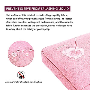 Ferkurn Laptop Bag Case Women Men Computer Sleeve with Shoulder Compatible with HP Envy Pavilion/Inspiron/Thinkpad/Vivobook/MSI/Surface,Waterproof Briefcase with Handle, Pink, 17 17.3 Inch