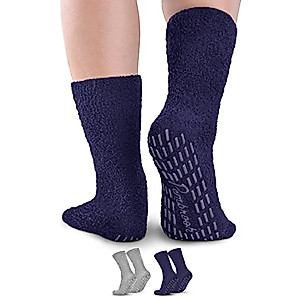 Pembrook Moisturizing Spa Socks Aloe Infused | 2-Pair | Fuzzy Non Skid Gel Sleeping Socks
