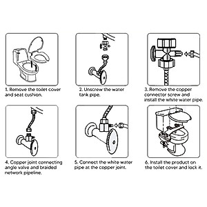 Universal Smart Toilet Bidet Dual Nozzle Design Knob Switch Toilet Self Cleaning Sprayer for All Toilets