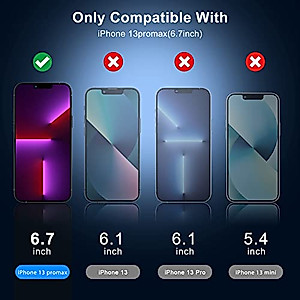 UniqueMe Compatible with iPhone 13 Pro Max Privacy Screen Protector, Tempered Glass and Camera lens Protector, Anti Spy [Easy Installation Frame] Bubble Free Case Friendly 2+2 Pack