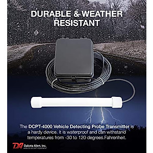 Dakota Alert Wireless Driveway Alarm System DCPA-4000 One Mile Wireless Range, DCR-4000 Receiver & DCPT-4000 Vehicle Detecting Probe Transmitter with Direct Burial Cable | Outdoor Vehicle Sensor Alarm
