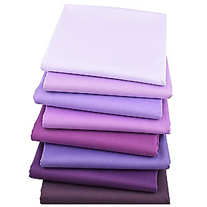 Hanjunzhao Solids Purple Fat Quarters Fabric Bundles, Pre-Cut Quilting Fabric for Sewing Crafting, 18 x 22 inches(Purple Solid)