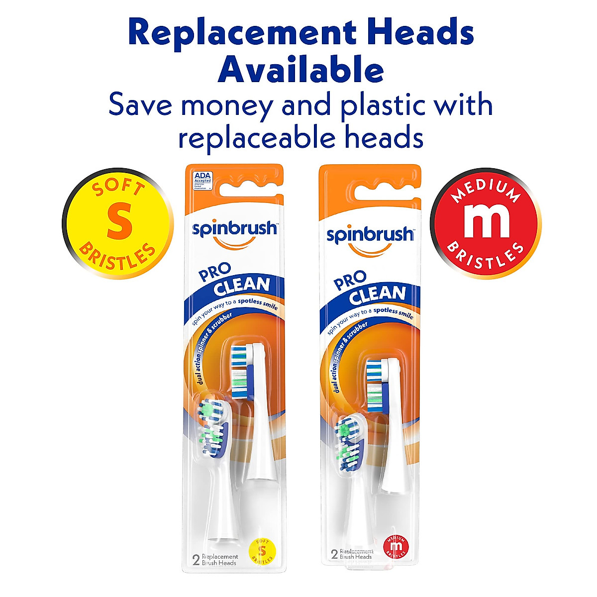 Spinbrush PRO CLEAN Battery Powered Toothbrush, Soft Bristles, 1 Count, Gold or Blue Color May Vary