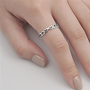Eternity Heart Love Promise Cute Ring New .925 Sterling Silver Band Size 10