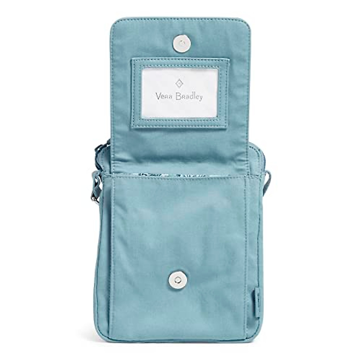 Vera Bradley Women's Cotton Mini Hipster Crossbody Purse With RFID Protection, Reef Water Blue - Recycled Cotton, One Size