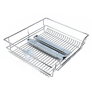 Pull Out Cabinet Organizer, Electroplated Stainless Steel Wire Basket, Under Shelf Storage Basket Sliding Organizer Drawer for Installation into 600mm Wide Kitchen Carcass