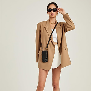 ZVE for iPhone 15 Pro Max Wallet Case Crossbody, Card Holder Phone Purse for Women, RFID Blocking Zipper Leather Cover with Wrist Strap for iPhone 15 Pro Max (6.7 inch)- Black