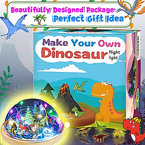 Y YOFUN Make Your Own Dinosaur Night Light - Dinosaur Toys for Kids, Dinosaur Decor, Dinosaur Craft Kit, Arts and Crafts Night Light, Gifts for Boys Age 5 6 7 8 9 10 Years Old