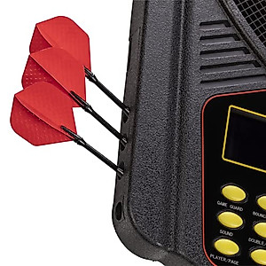 Arachnid Cricket Pro 450 Electronic Dartboard Features 31 Games with 178 Variations and Includes Two Sets of Soft Tip Darts , Black/Red, 19.00 x 1.00 x 19.00 inches