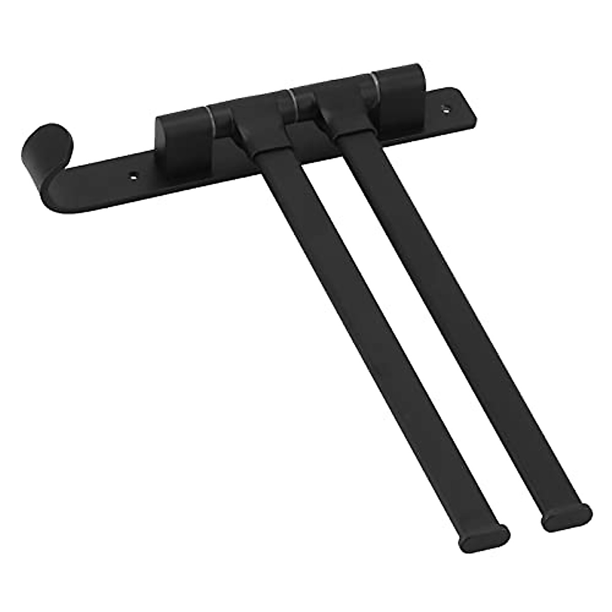 UUS Rotating Towel bar 2 arm Bathroom, Wall Mounted Swing Out Towel Rack with Hook for Bathroom, Kitchen Space Saving, Home, Hote