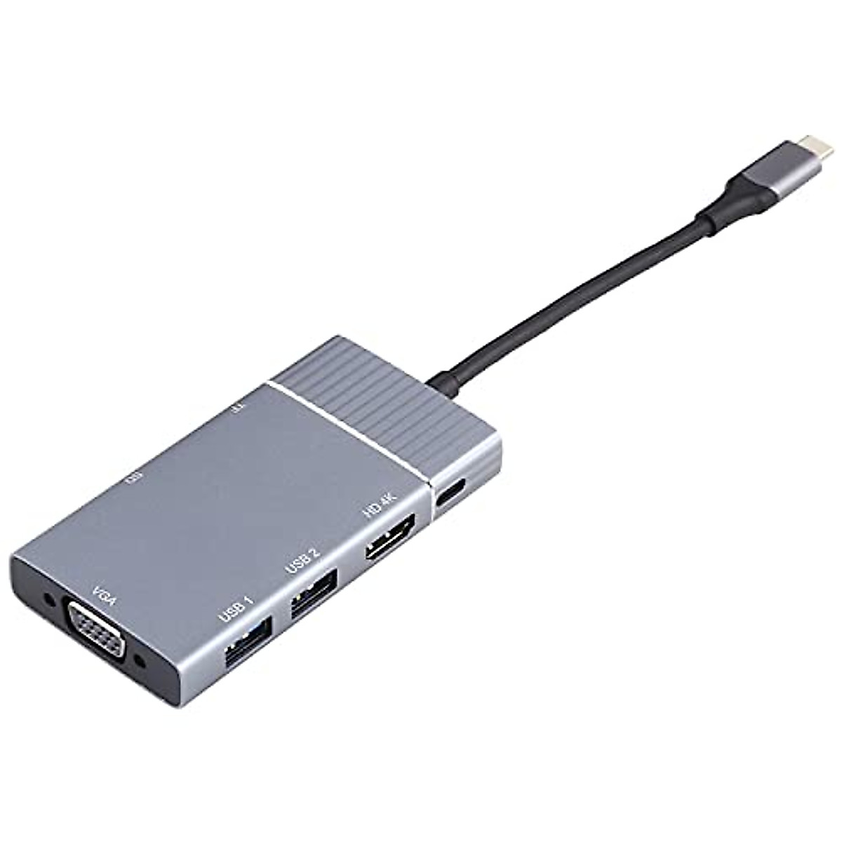 Leya-US Spare Part 7 in 1 Dual USB 3.0 + TF/SD + HDMI/VGA + 3.5mm Jack + Type-C/USB-C Multi-Function USB-C Dock Station
