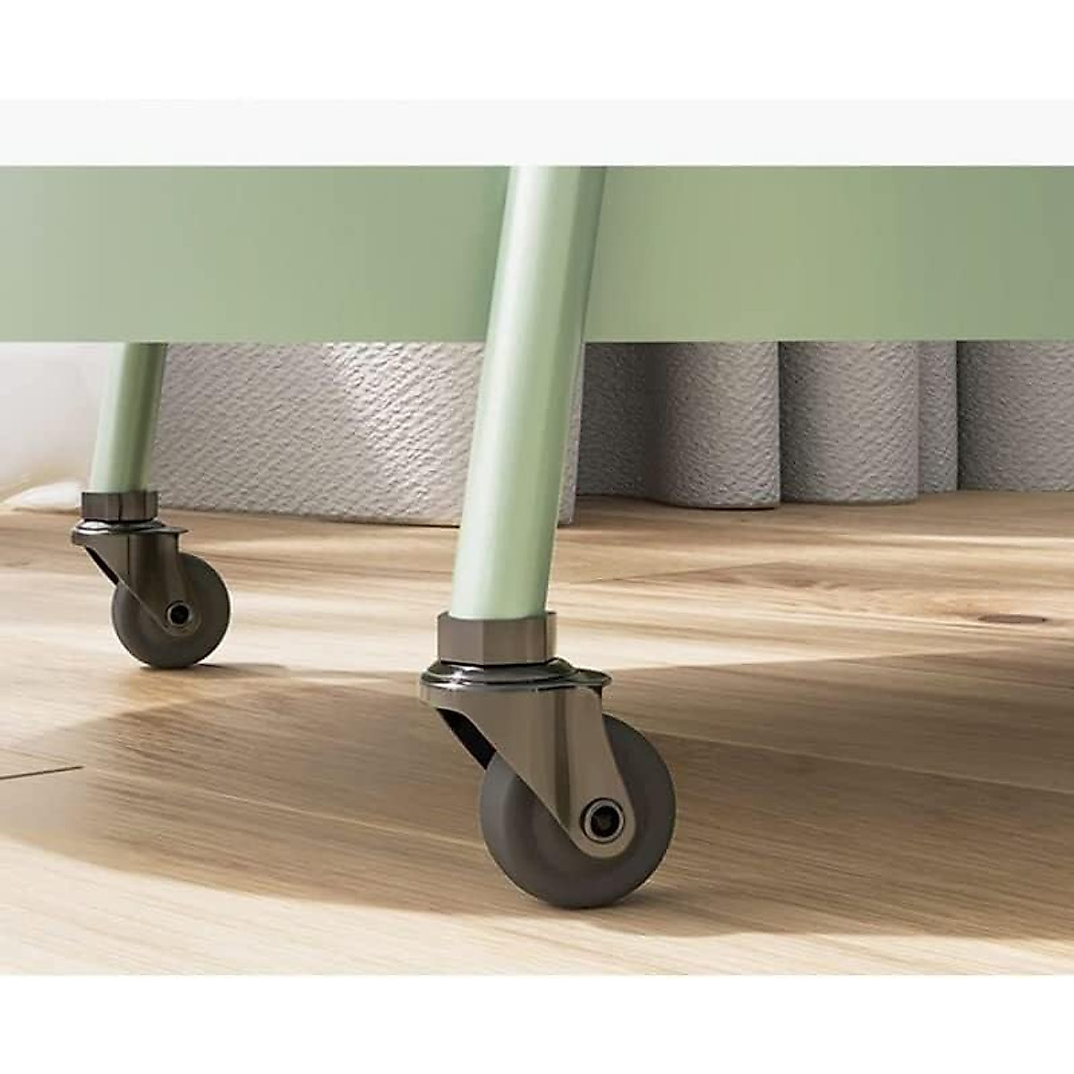 Rolling Cart Trolley Carts With Wheels Office 2 Tier Iron Rolling Cart With Wheels Living Room Sofa Side Home Balcony Movable Push Kitchen Storage Rack Cart Kitchen Utility Cart Dorm Room Essentials (