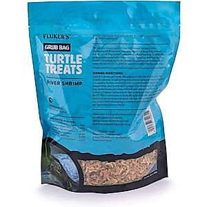 Fluker's Grub Bag Turtle Treats, High Protein Freeze Dried River Shrimp, For Aquatic Turtles, Amphibians, and Reptiles, 12 oz