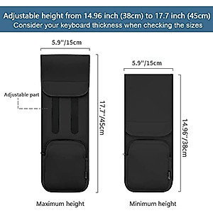 Case Star 5.9" x 15.5" Adjustable Keyboard Sleeve Travel Case for Slim Full-Size Keyboards (up to 17.7 Inches), Soft and Padded Neoprene Protective Keyboard Case with Mouse Storage Pocket (Black)