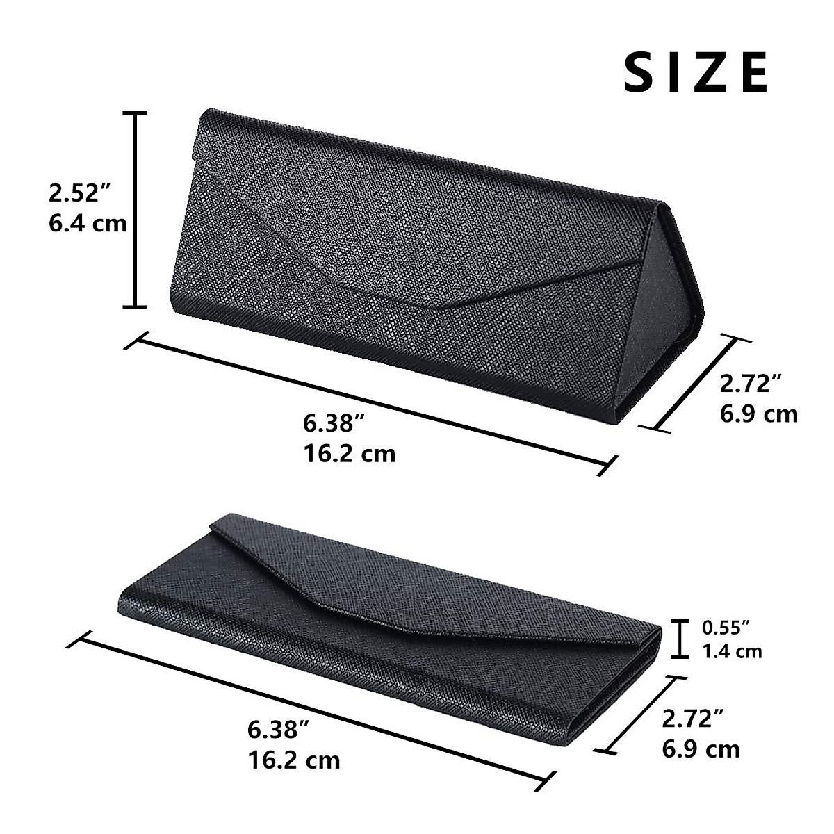 iGeyzoe Glasses Cases, Eyeglasses Case Hard Shell For Men Women, PU Folding Glasses Sunglasses Case Portable With Clean Cloth