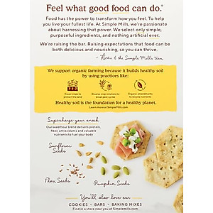 Simple Mills Organic Seed Crackers, Garlic & Herb - Gluten Free, Vegan, Healthy Snacks, Paleo Friendly, 4.25 Ounce (Pack of 1)