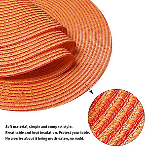 Smaafit Round Braided Placemats, Set of 4 Table Place Mats for Round Dining Tables, 15 inches Round Placemat, Place Mat Round Table Mats (Mix Orange Red)