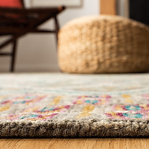 SAFAVIEH Aspen Collection Area Rug - 9' x 12', Green & Red, Handmade Boho Wool, Ideal for High Traffic Areas in Living Room, Bedroom (APN812Y)