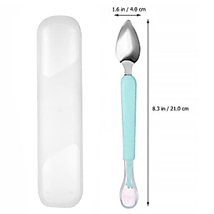 Toddmomy 2 Sets Grapefruit first feeding spoon grapefruit spoons serrated training spoon Spoons Feeding Spoon