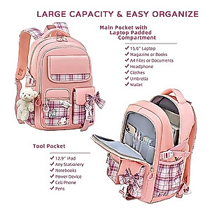 XINWLL Backpack for Girls, 15.6 Inch Laptop School Bag Kids Kindergarten Elementary College Backpacks Large Bookbags for Teen Girls Women Students Casual Travel Daypacks
