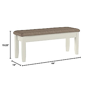Powell Furniture Jane Storage, Antique White Dining Bench,