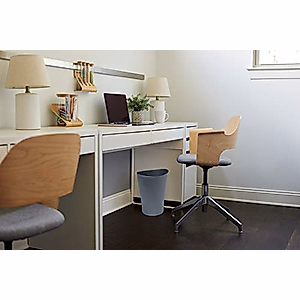 Rubbermaid Spa Works Vanity Wastebasket, Pack of 2, Home/Bathroom/Office/Kitchen/Bedroom Trash Can, Small 2.25 Gallon, Plastic, Gunmetal Blue