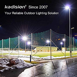 kadision 200W LED Flood Light with Dusk-to-Dawn Photocell, 200W/150W/100W Adjustable Super Bright 26000lm 5000K 100-277V IP65 Waterproof, Slip Fitter Mount LED Parking Lot Light, ETL Listed