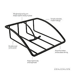 Spectrum Diversified Euro Weighted Napkin Holder for Storage and Dispensing for Dining Room Table and Kitchen Counter Organization