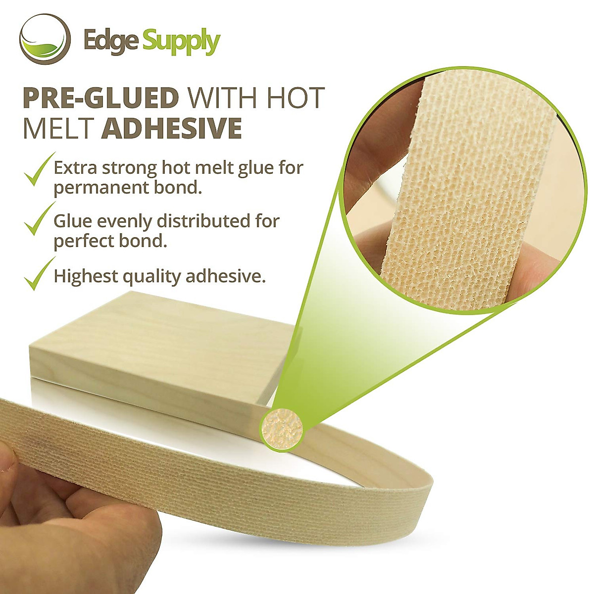 Birch 3" X 250' Roll Preglued, Wood Veneer Edgebanding, Iron on with Hot Melt Adhesive, Sanded to Perfection. Easy Application, Made in USA.