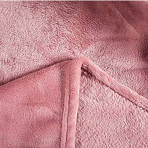 TASTHROW Large Flannel Fleece Throw Blanket, 50×70 Inch - Cozy Lightweight Thick Blanket - All Seasons Suitable for Women, Men and Kids (Pink)