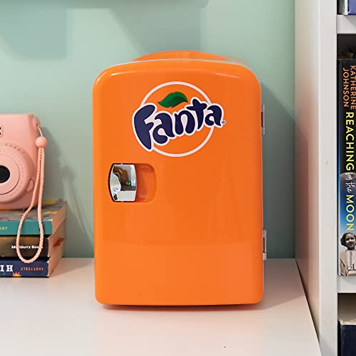Coca-Cola Fanta FA04 4 Liter/4.2 Quarts 6 Can Portable Mini Cooler/Fridge for Food, Beverages, Orange