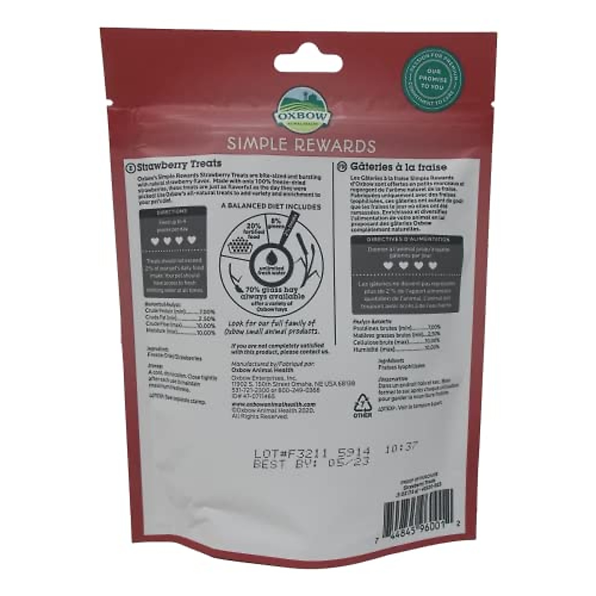 Simple Rewards Small Animal Treats 3 Flavor Variety Bundle (1) Each: Freeze Dried Strawberry, Baked Peppermint, Baked Carrot Dill, .5-2 Ounces