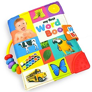 MAMMA Kiddie Baby Soft Activity Book, My First Word Book, Best cloth book, baby encyclopedia, holds up in the wash