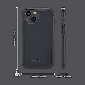 Pelican Voyager Series - iPhone 13 Case [Compatible with MagSafe] [Anti-Scratch] Magnetic Phone Case with Belt Clip Holster Kickstand [18FT MIL-Grade Drop Protection] Heavy Duty Rugged Cover - Black