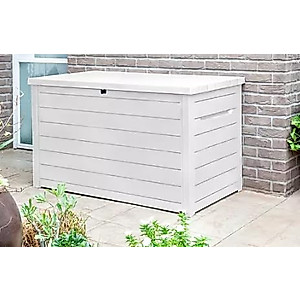 Generic 230-Gallon XXL Deck Storage Box Outdoor Patio Container (White)