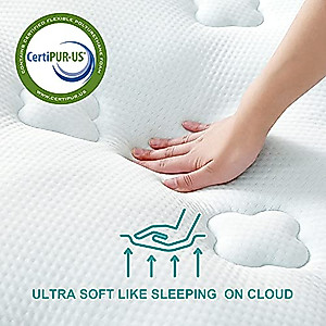 Hansleep Memory Foam Mattress Pad Twin, Cooling Twin Size Mattress Topper with Deep Pocket, Breathable Simple Bed Mattress Cover, 39x75 Inches, White