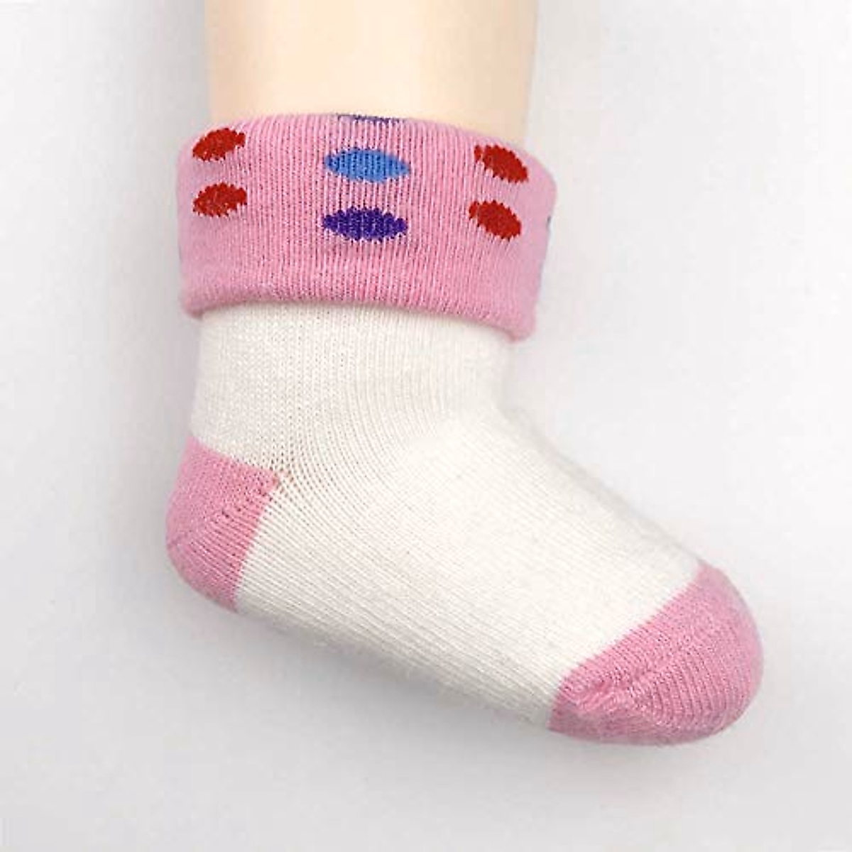 WAFUNNE Baby Girl Socks for Infant Toddler with Grips Anti Slip Cotton 6-12 Months