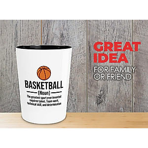 Flairy Land Basketball Shot Glass 1.5oz - Basketball definition - Playmaker Center Point Guard Shooting Guard Teammate Basketball Coach Trainee