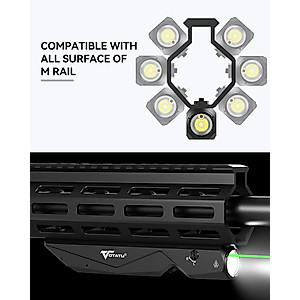 Votatu M9L-G 1600 Lumens Light Laser Combo Compatible with M-Lok Rail Surface, Tactical Flashlight and Green Laser Sight for Rifle, Strobe Function, Magnetic Rechargeable