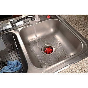 Danco 10768A | Disposal Genie II Garbage Disposal Strainer and Stopper, Kitchen Sink Drain Splash Guard with Food Scraper, Black, 1-Pack