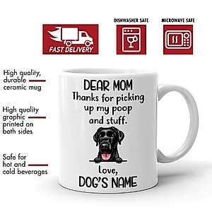 Personalized Black Labrador Retriever Coffee Mug, Custom Dog Name, Customized Gifts For Dog Mom, Mother's Day, Birthday Halloween Xmas Thanksgiving Gift For Dog Lovers Mugs