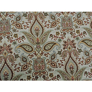 Belle Maison Sullivan Linen Upholstery Drapery Fabric Spa Paisley Floral NN39