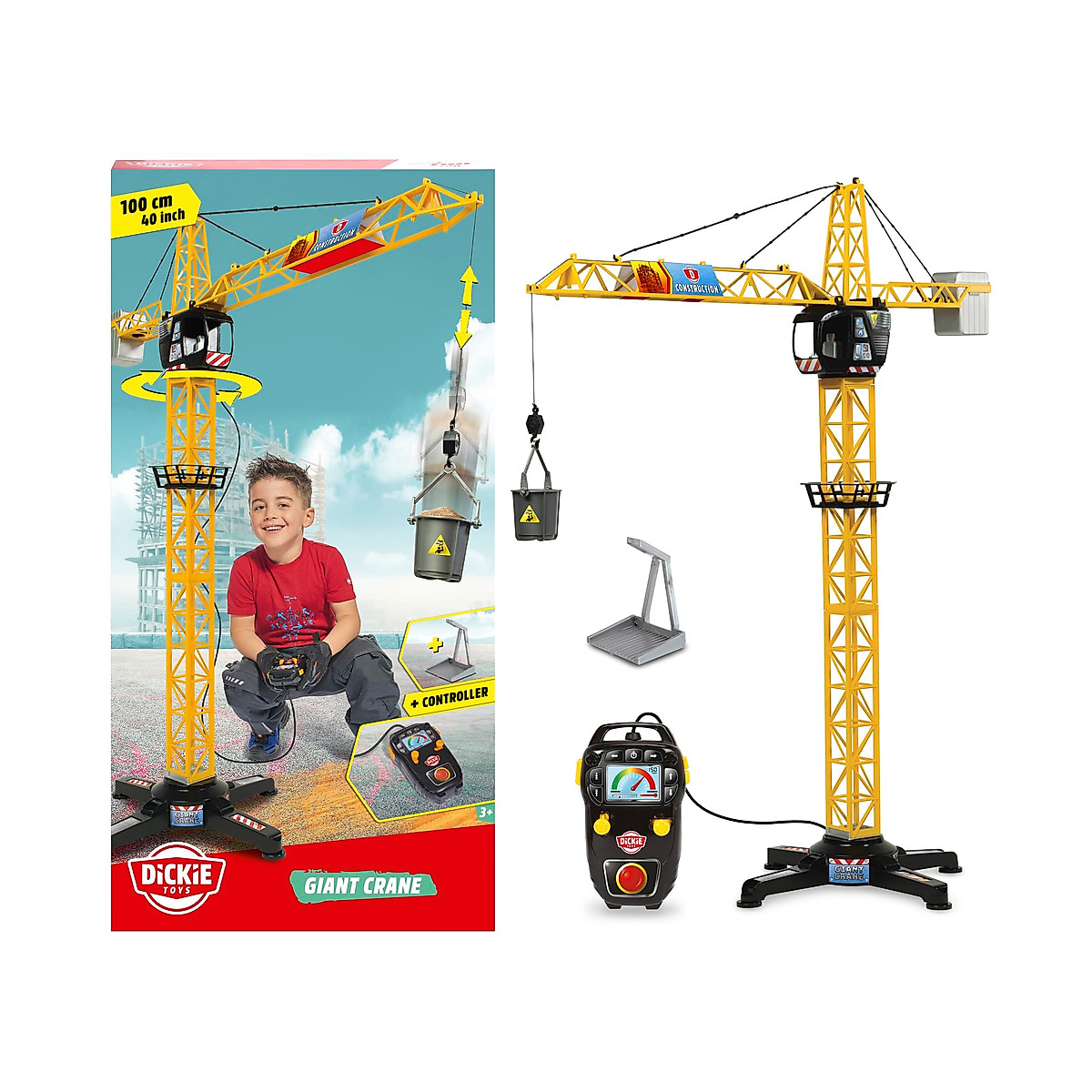 Dickie Toys 40" Giant Crane Playset , Yellow