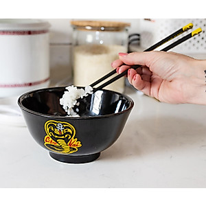 Surreal Entertainment The Karate Kid Cobra Kai and Miyagi-Do 18-Ounce Ramen Bowl Set with Chopsticks