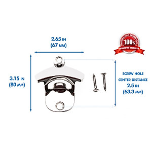 Choice Marine 316 Stainless Steel Wall Mounted Bottle Opener with Mounting Screws | Rust proof Beer Bottle Opener for Bars, Patios, Boats, KTV, Hotels | Beer Opener Wall Mount, Pack of 1, Silver